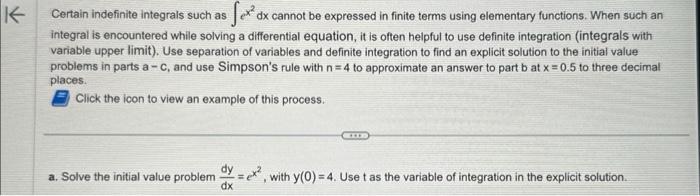 Certain indefinite integrals such as ∫ex2dx cannot be | Chegg.com