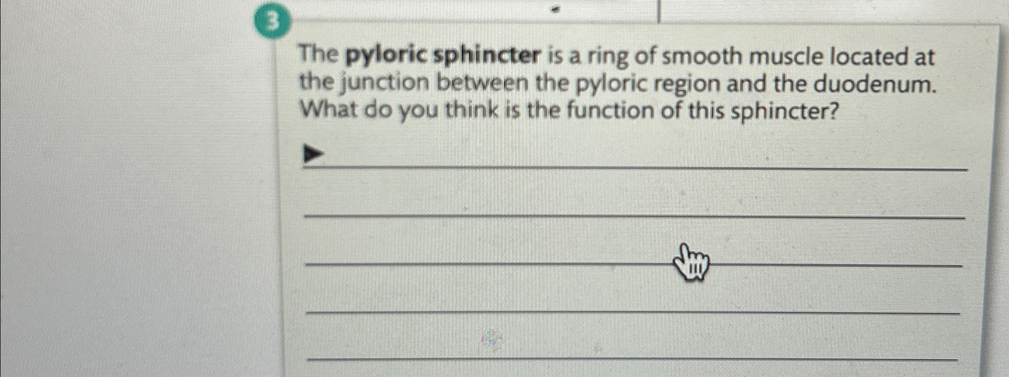 Solved The pyloric sphincter is a ring of smooth muscle | Chegg.com