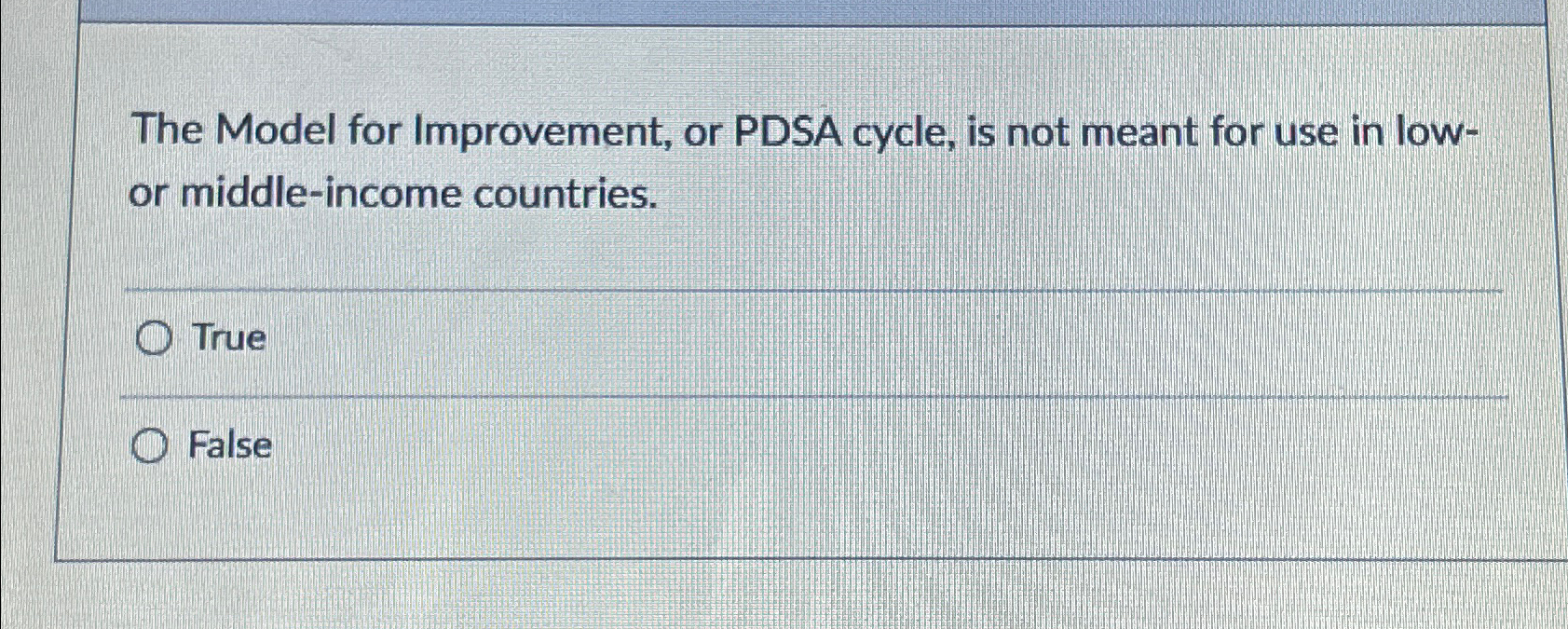 Solved The Model For Improvement Or Pdsa Cycle Is Not