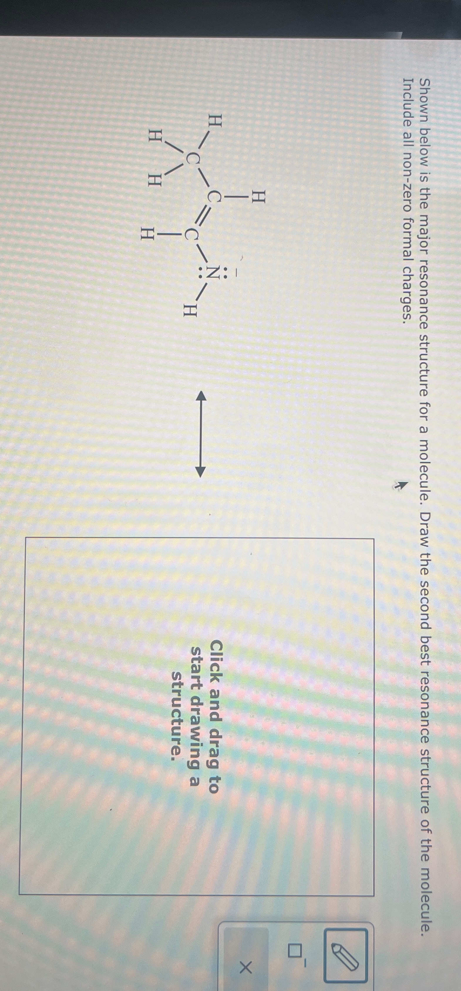 Solved Shown below is the major resonance structure for a | Chegg.com