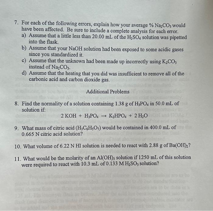 Solved LAB C: Acid-Base II: Analysis of an Impure Sample of | Chegg.com