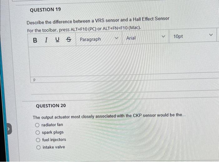 Describe the difference between a VRS sensor and a | Chegg.com