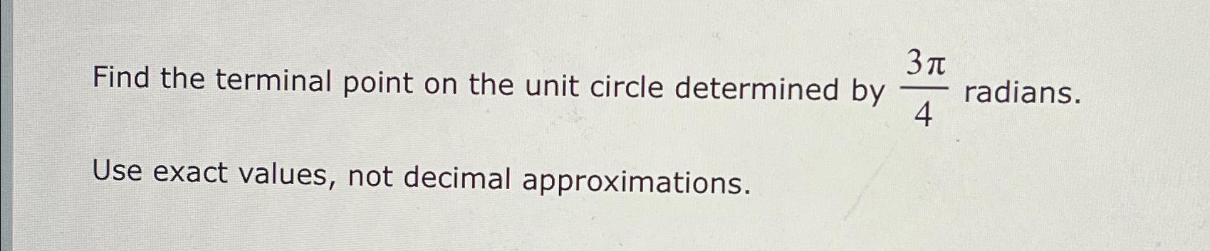 Solved Find the terminal point on the unit circle determined | Chegg.com