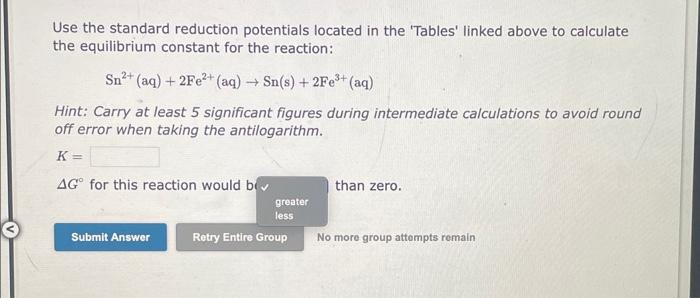 Solved Use the standard reduction potentials located in the | Chegg.com
