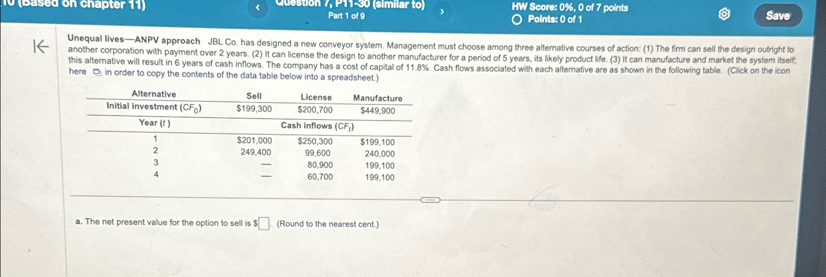 Solved Part 1 ﻿of 9HW Score: 0%,0 ﻿of 7 ﻿pointsPoints: 0 ﻿of | Chegg.com