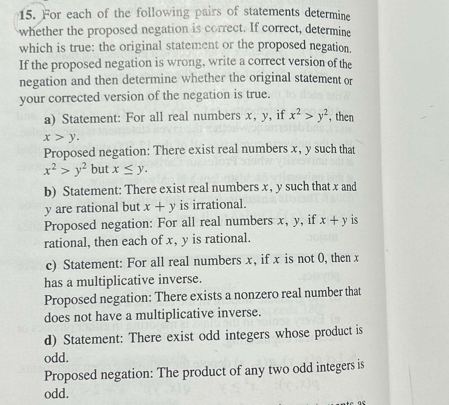 For each of the following pairs of statements | Chegg.com