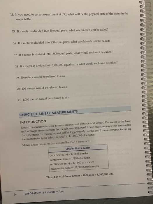 Solved 14. If you need to set an experiment at 0°C, what | Chegg.com