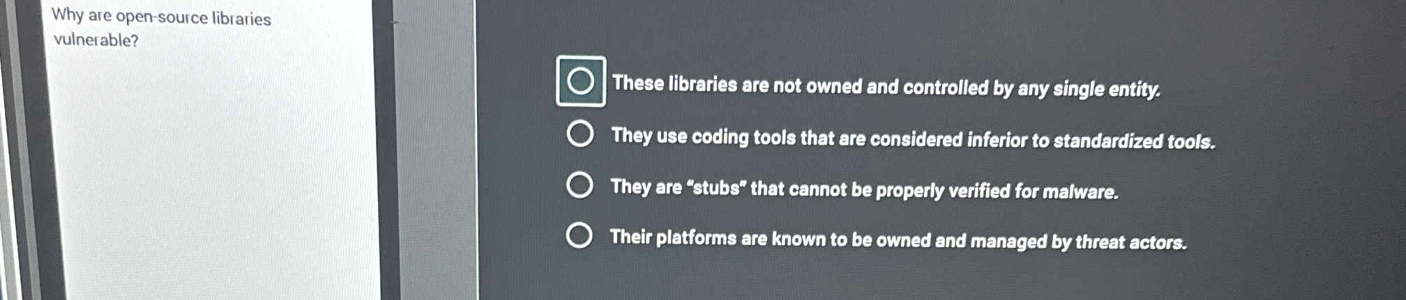 Solved Why Are Open Source Libraries Vulnerablethese