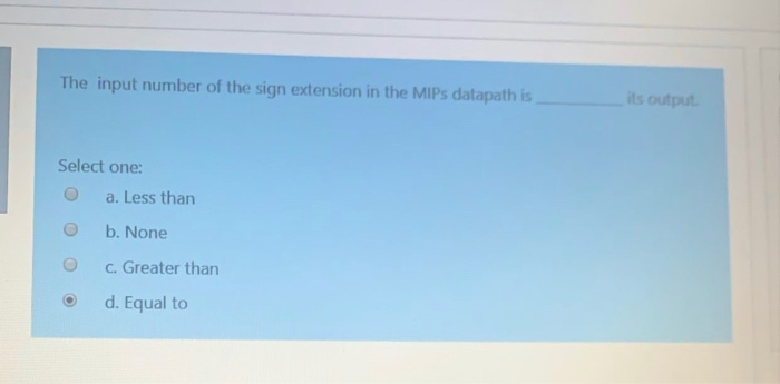 Solved The input number of the sign extension in the MIPs | Chegg.com