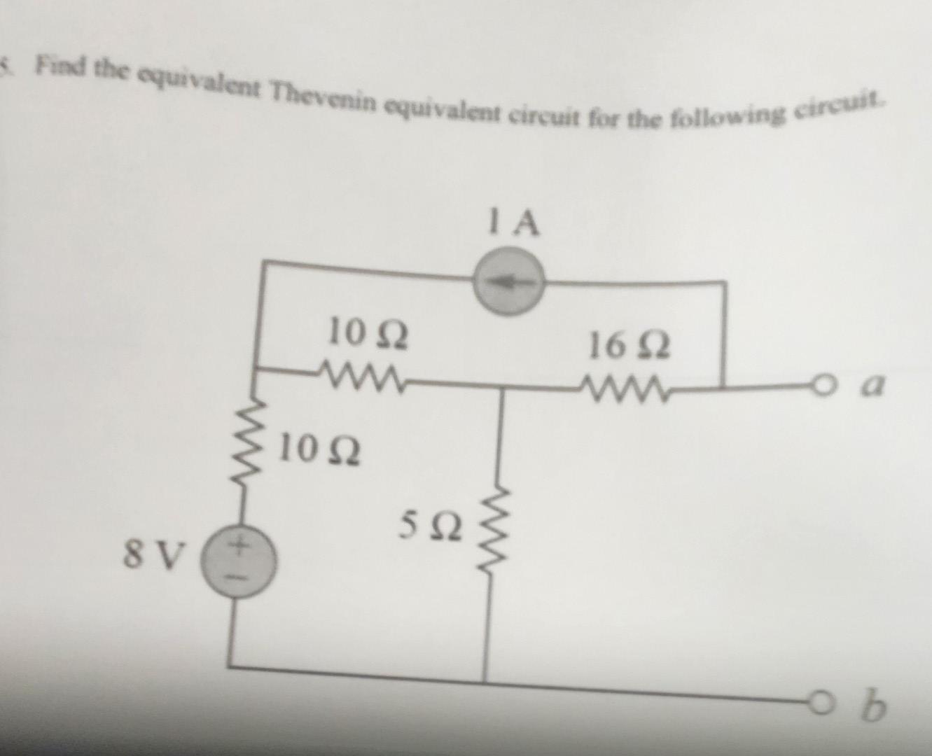 Solved Find the equivalent Thevenin equivalent circuit for | Chegg.com