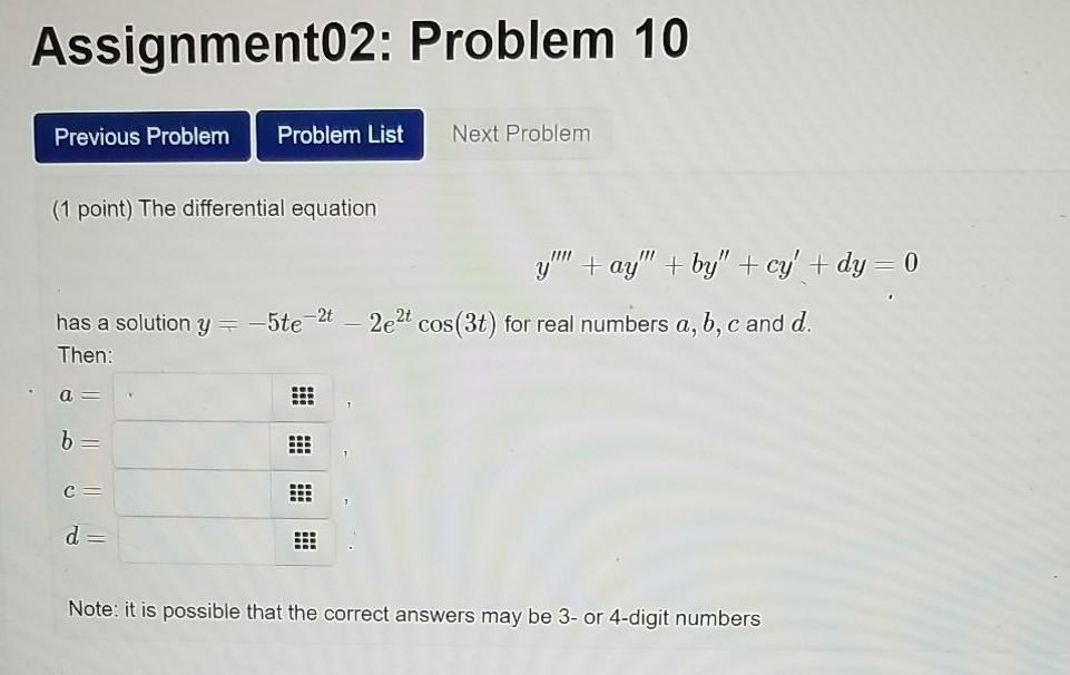 Solved Assignment02: Problem 10 Previous Problem Problem | Chegg.com