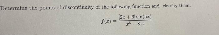 Solved Determine the points of discontinuity of the | Chegg.com