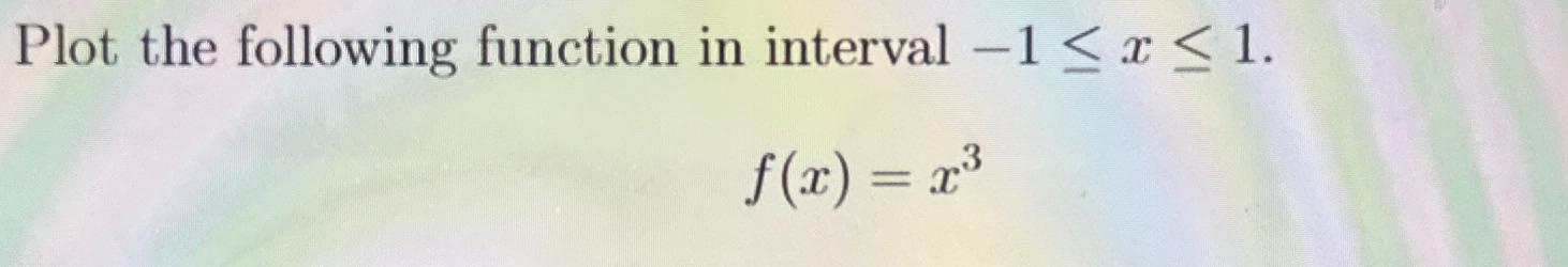 Solved Plot the following function in interval | Chegg.com