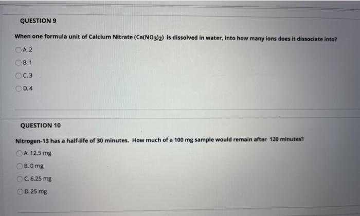 Solved When one formula unit of Calcium Nitrate (Ca(NO3)2) | Chegg.com