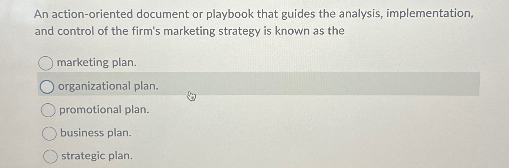 Solved An action-oriented document or playbook that guides | Chegg.com