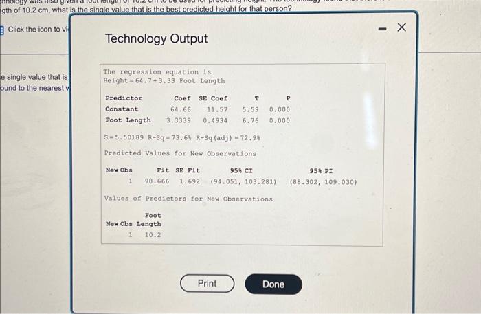 Solved The accompanying technology output was cbtained by | Chegg.com