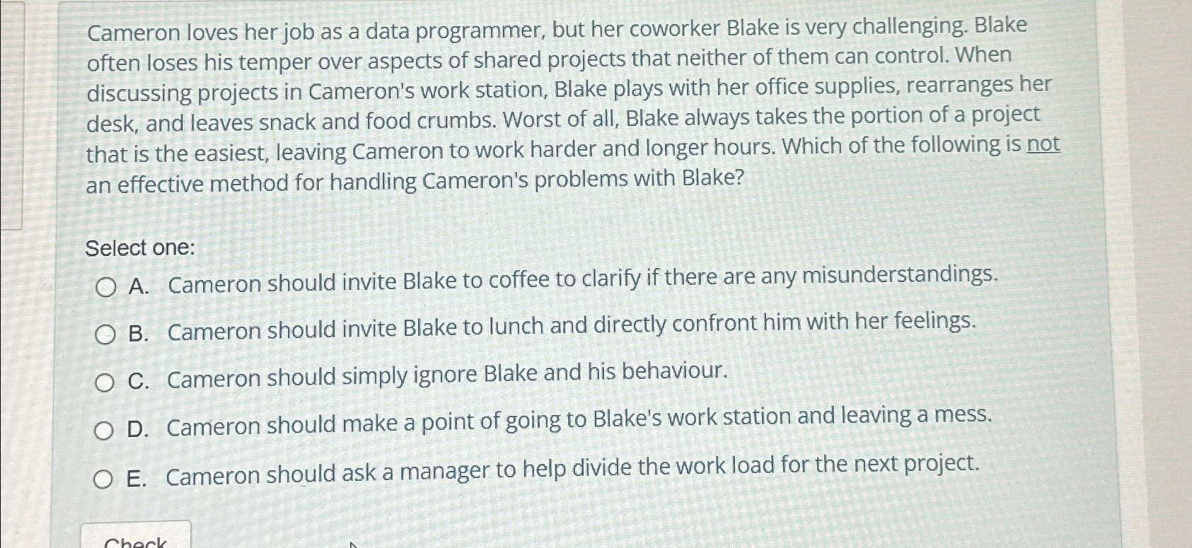 Solved Cameron loves her job as a data programmer, but her | Chegg.com