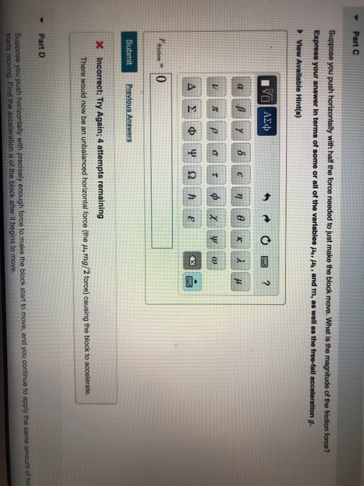 Solved Part B Suppose you want to move the block, but you | Chegg.com