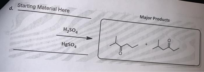 Solved Starting Material Here d. Major Products H2SO4 HgSO4 | Chegg.com