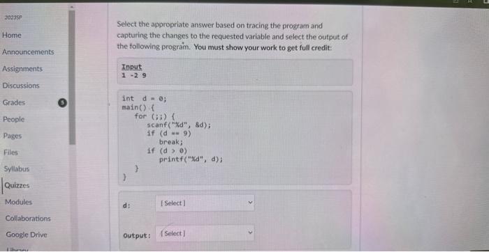 Solved Select the appropriate answer based on tracing the | Chegg.com