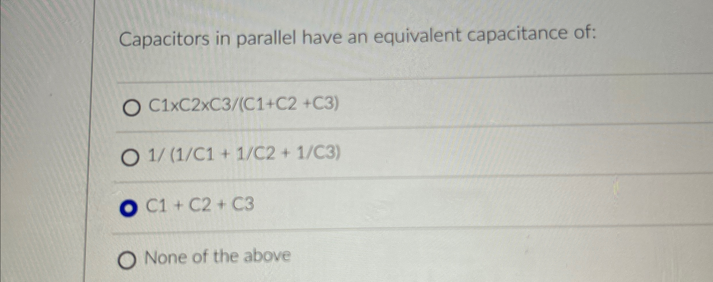 Solved Capacitors in parallel have an equivalent capacitance | Chegg.com