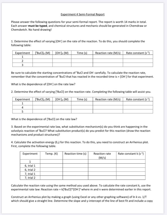Experiment 4 Semi-Formal Report Please answer the | Chegg.com