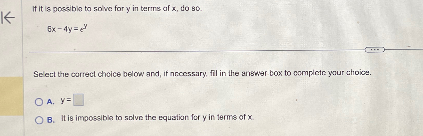 Solved If it is possible to solve for y ﻿in terms of x, ﻿do | Chegg.com