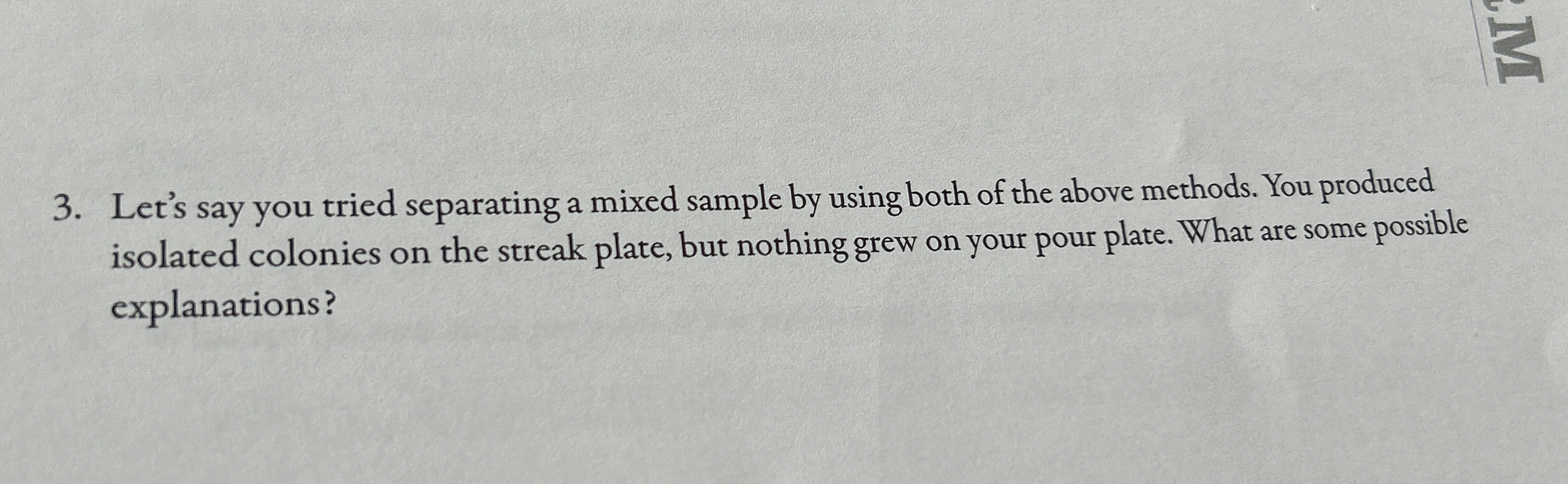 Solved Let's say you tried separating a mixed sample by | Chegg.com