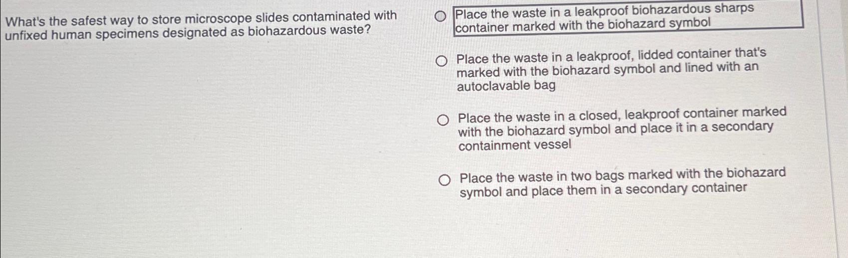 Solved What's the safest way to store microscope slides | Chegg.com