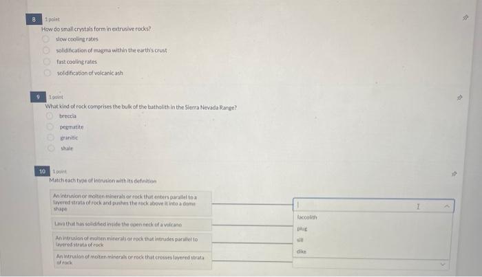 Solved R\&PCh 2: Earth Materials and Features 1 point What | Chegg.com