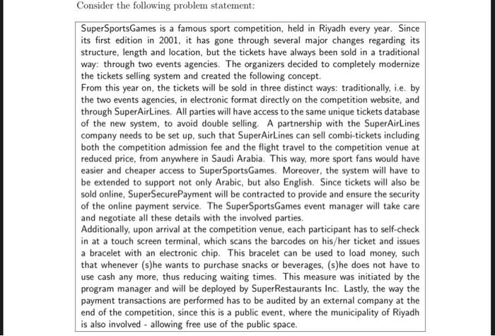 Solved Consider the following problem statement: Super | Chegg.com