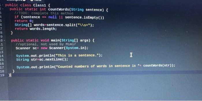 Solved Complete the method, countWords(). that takes in a | Chegg.com