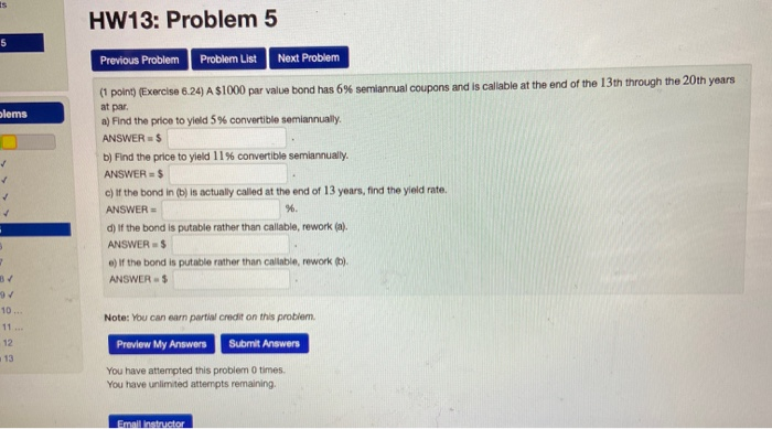 HW13: Problem 5 blems Previous Problem Problem List | Chegg.com