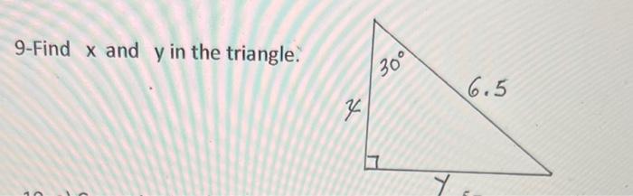 Solved 9-Find x and y in the triangle. | Chegg.com