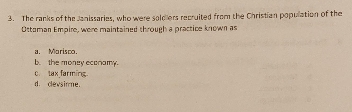 Solved The ranks of the Janissaries, who were soldiers | Chegg.com