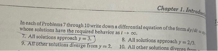 Solved Chapter 1. Introduc In each of Problems 7 through 10 | Chegg.com