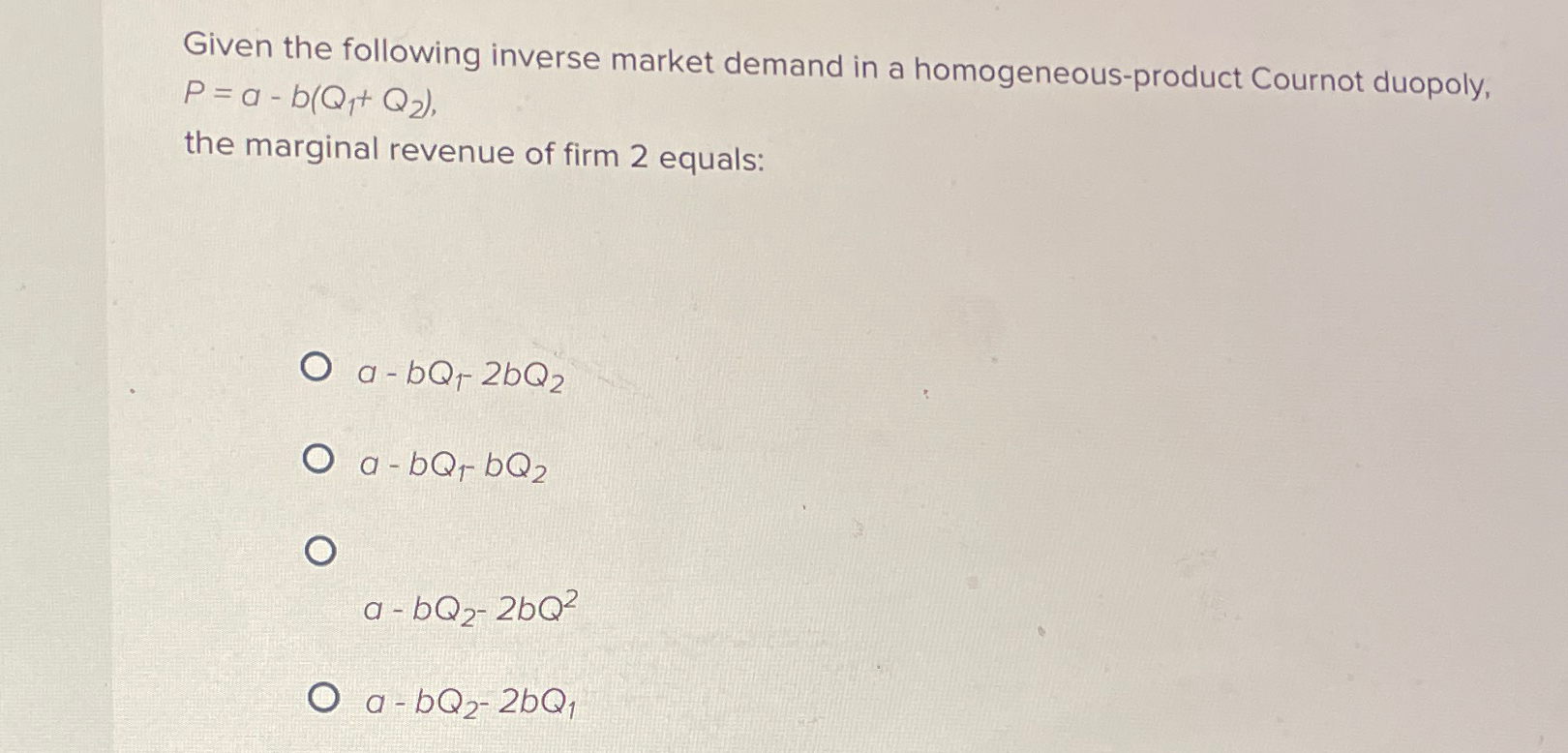 Solved Given the following inverse market demand in a | Chegg.com