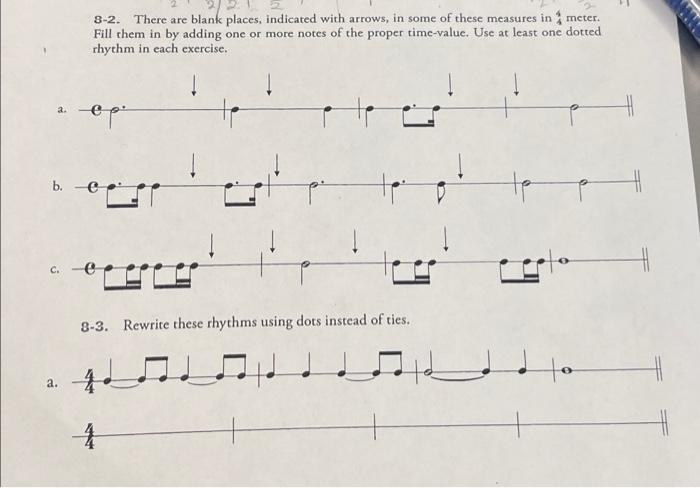 3-2. There are blank places, indicated with arrows, | Chegg.com