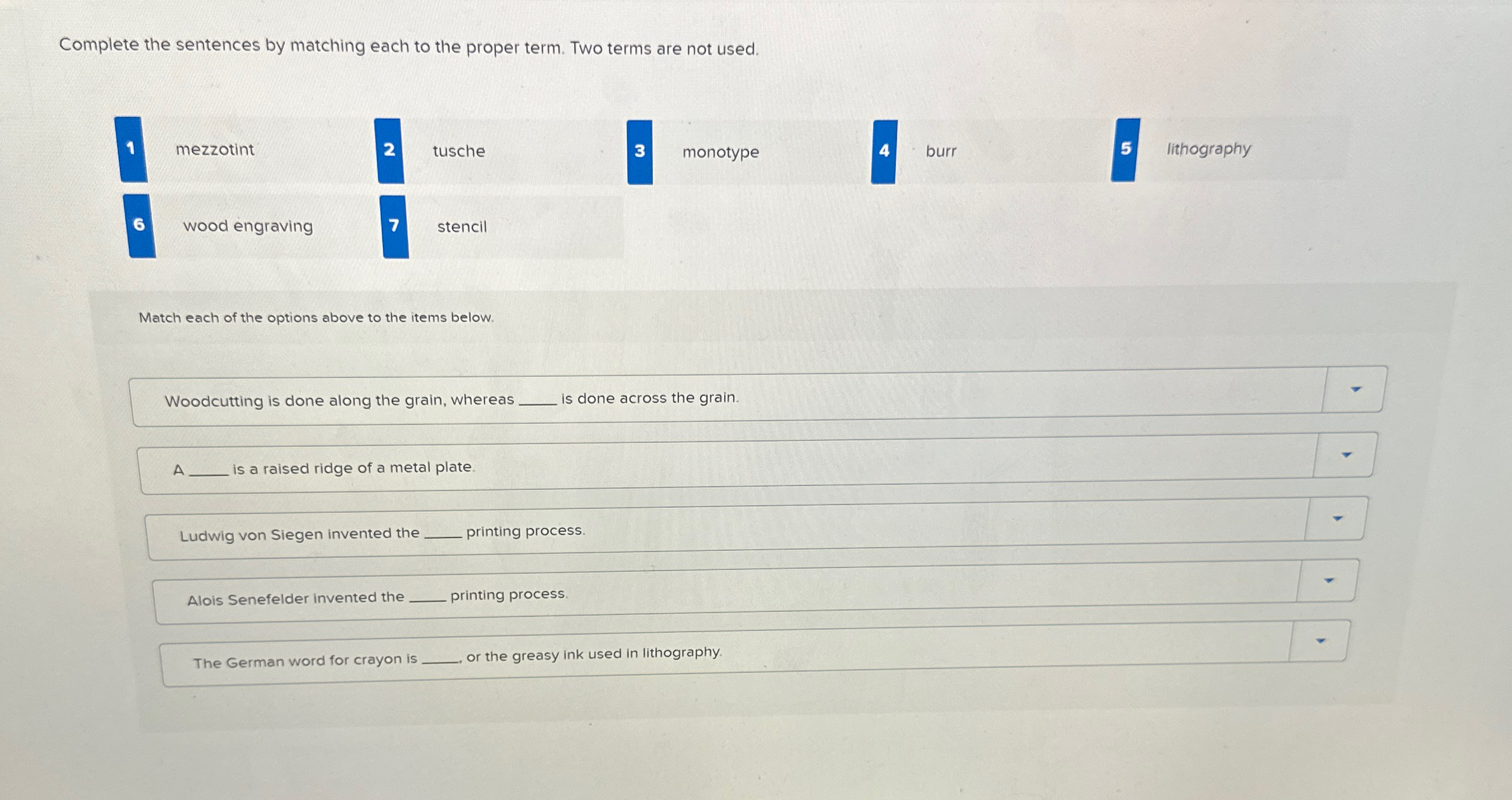 Solved Complete the sentences by matching each to the proper | Chegg.com
