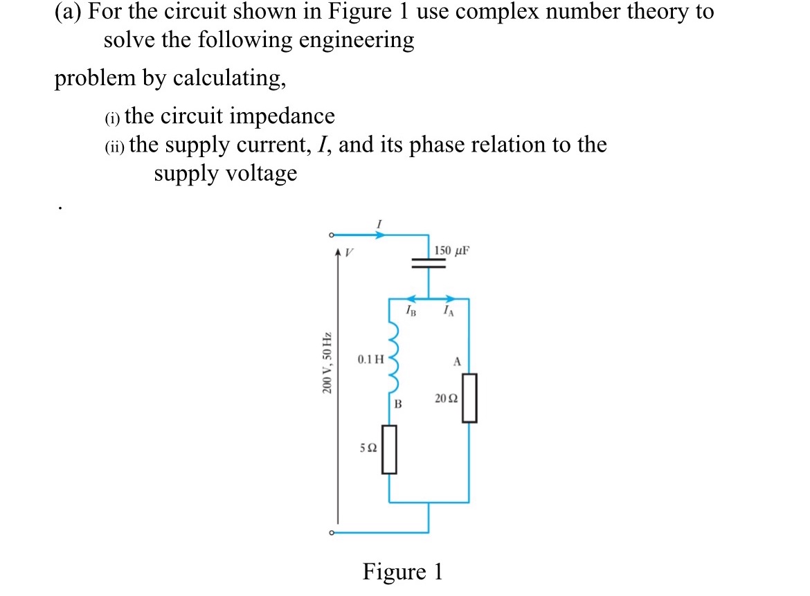 Solved (a) ﻿For the circuit shown in Figure 1 ﻿use complex | Chegg.com