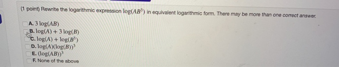 Solved (1 point) Rewrite the expression \displaystyle Vog | Chegg.com