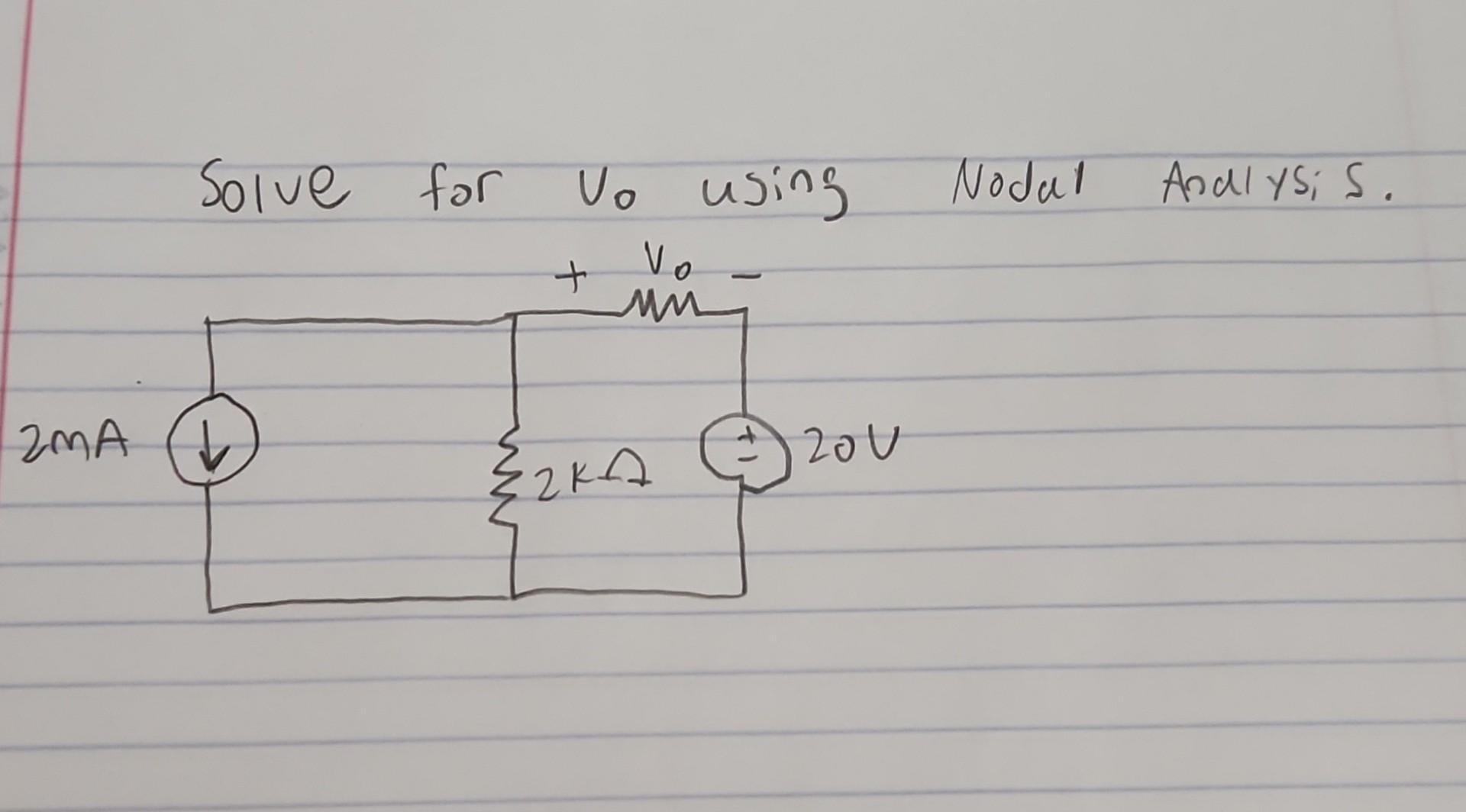 Solved Solve for Uo using Nodal Analysis. | Chegg.com Solved Solve for Uo using Nodal Analysis. | Chegg.com