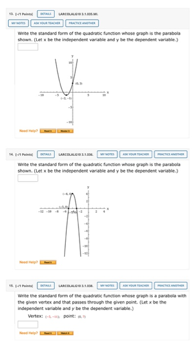 Solved 13. - Points! DETAILS LARCOLALG10 3.1.035.ML MI NOTES | Chegg.com
