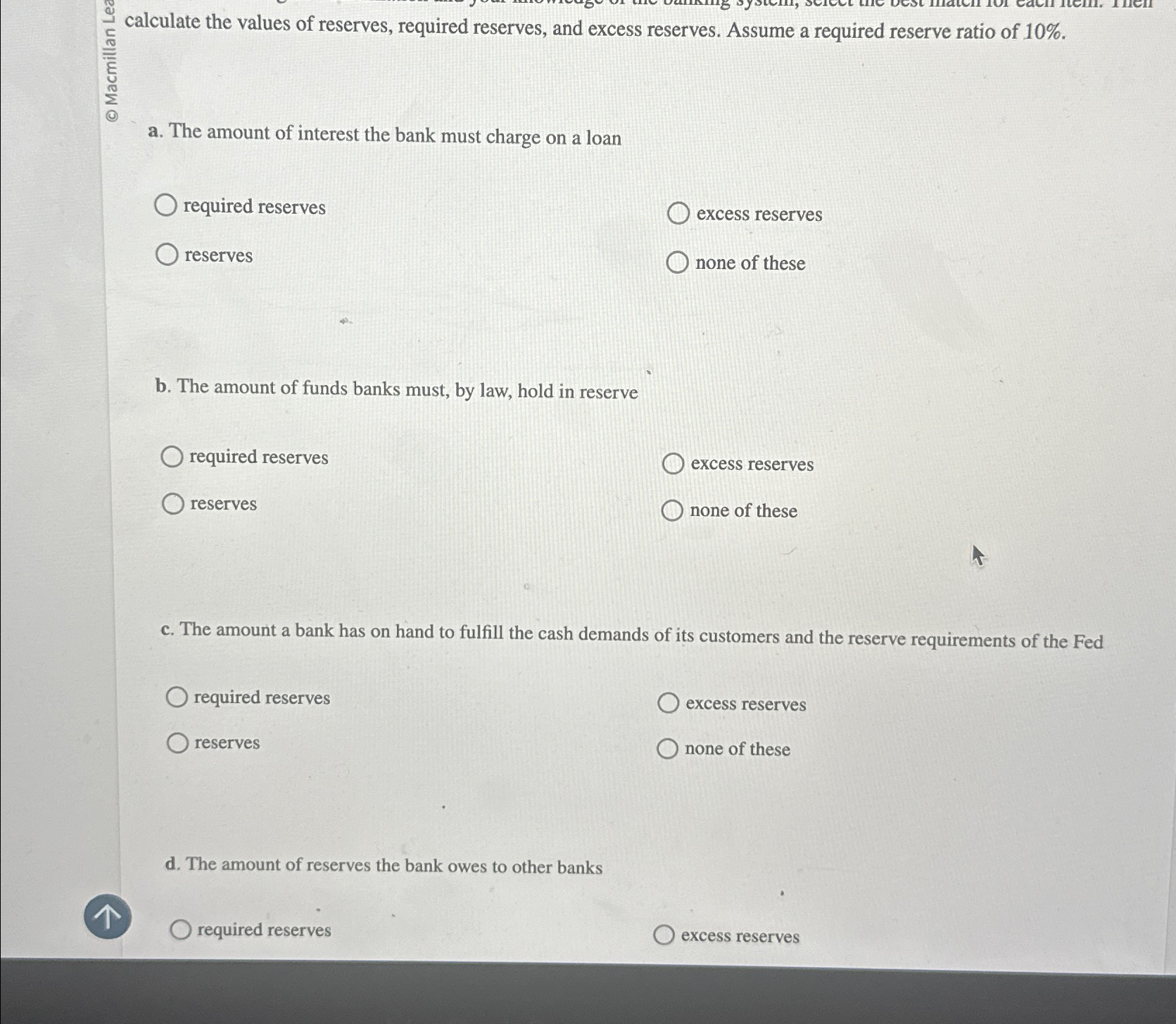 Solved calculate the values of reserves, required reserves, | Chegg.com