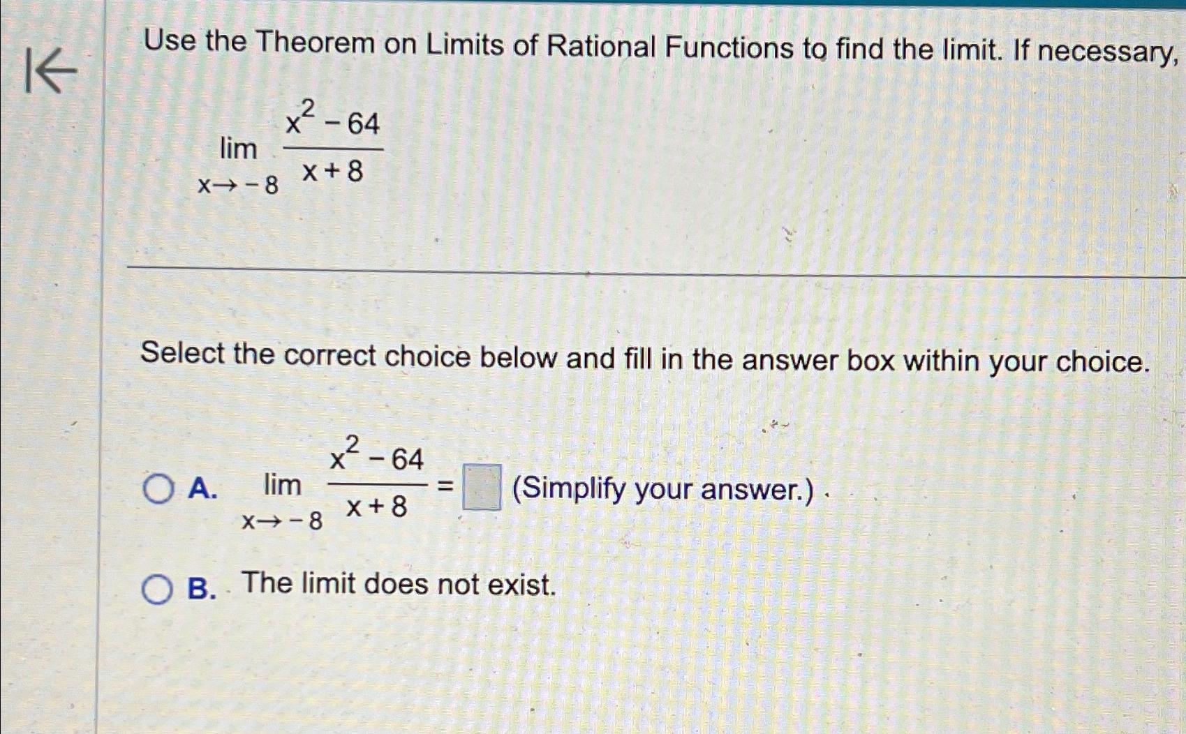 Solved Use the Theorem on Limits of Rational Functions to | Chegg.com