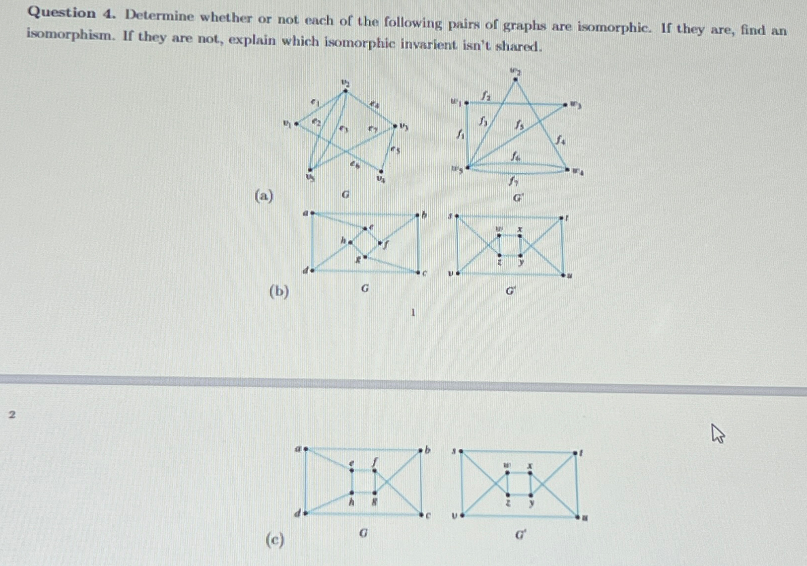 Solved Question 4. ﻿Determine whether or not each of the | Chegg.com