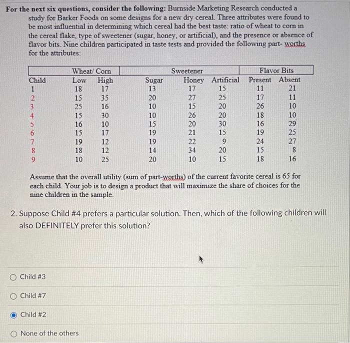 Solved For the next six questions, consider the following: | Chegg.com