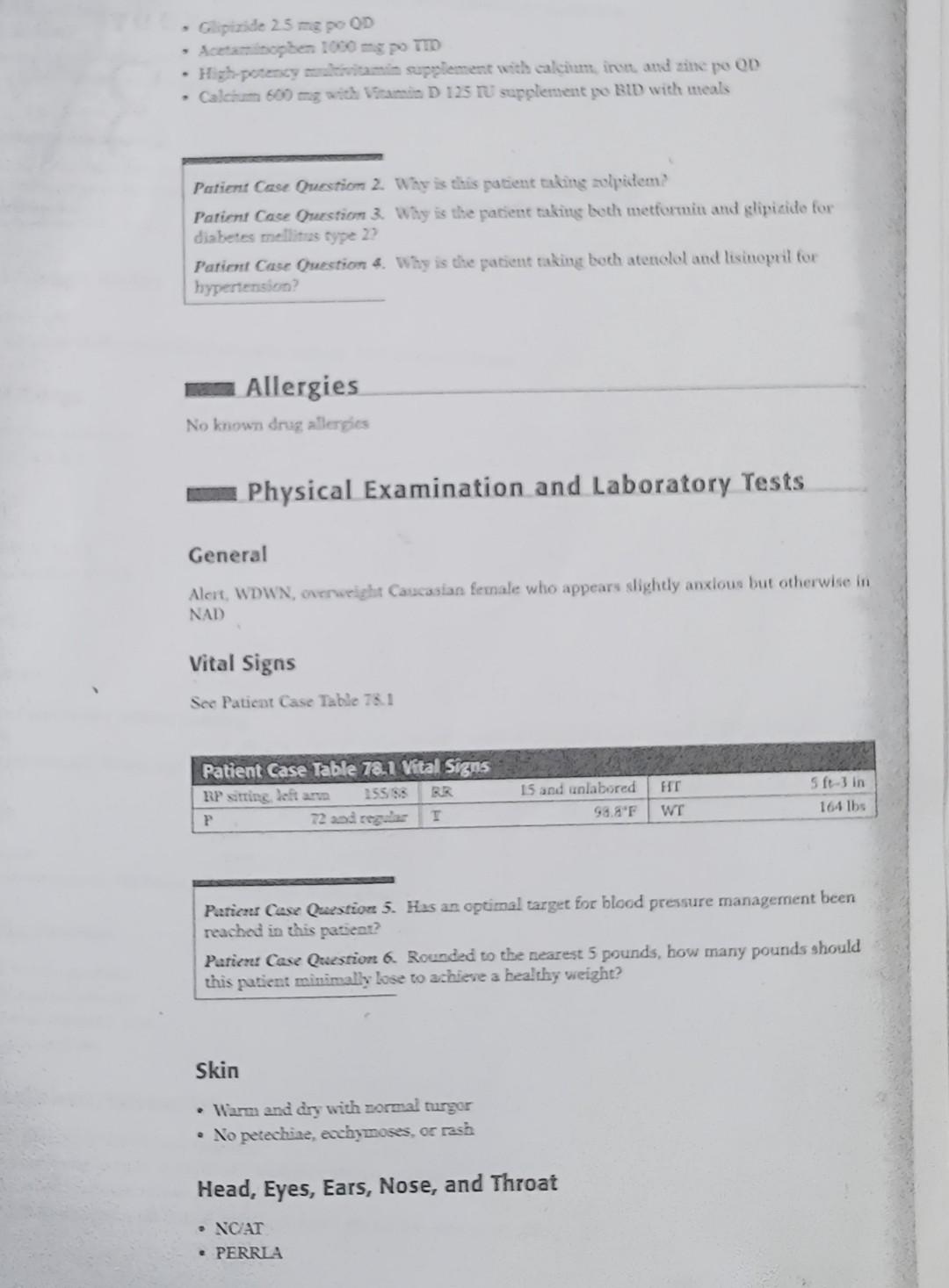 Patient's Chief Complaints "I'm really having trouble | Chegg.com