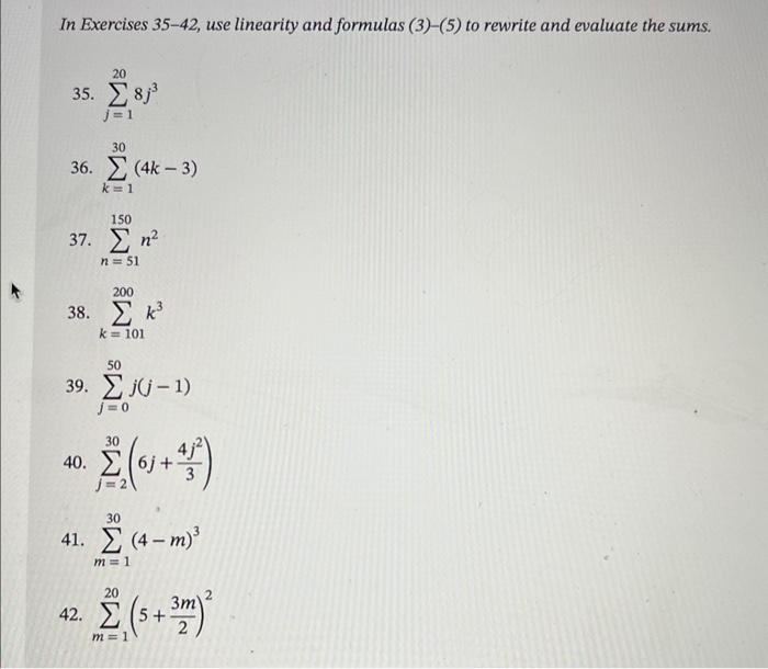 Solved In Exercises 35-42, use linearity and formulas | Chegg.com