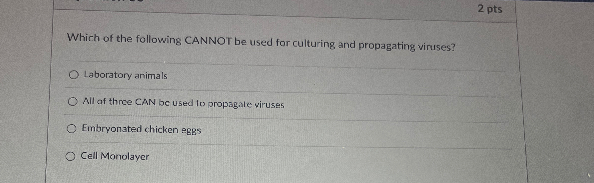 Solved 2 ﻿ptsWhich of the following CANNOT be used for | Chegg.com